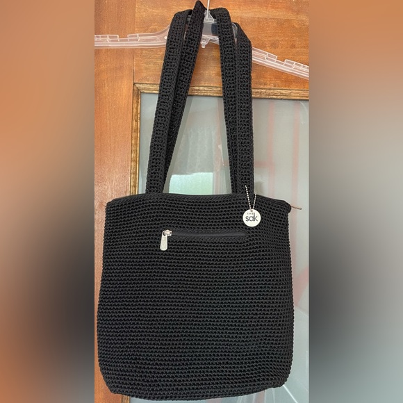 The Sak | Bags | The Sak Black Crochet Double Strap Shoulder Purse Bag ...